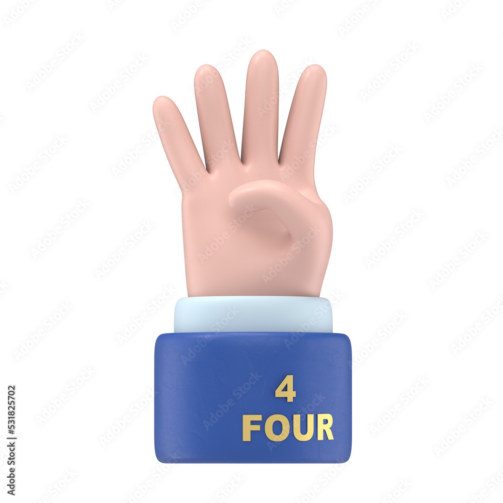 Transparent Backgrounds Mock-up.Five fingers counting icon.3d hand ...