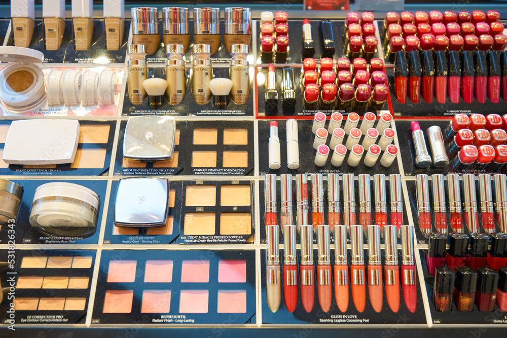 HONG KONG - CIRCA JANUARY, 2016: inside a cosmetics store in Hong Kong ...
