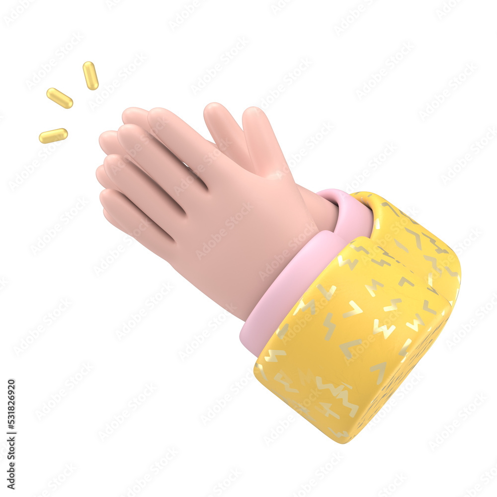 Transparent Backgrounds Mock-up.Cartoon character hands clapping or ...