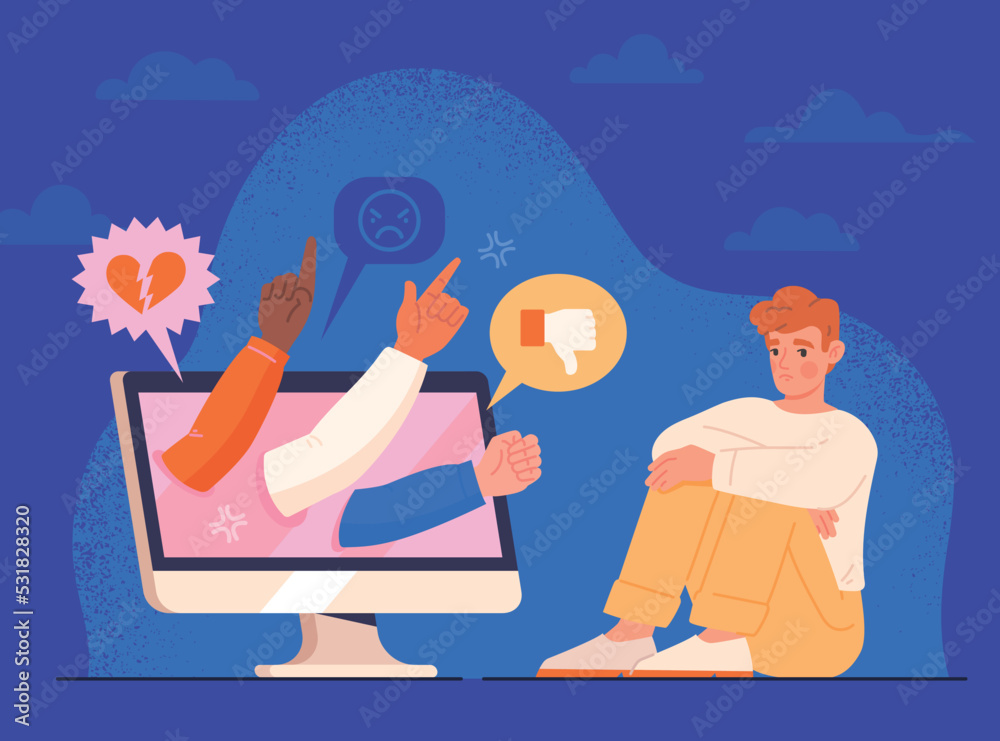 Cyberbullying on internet. Bullying, insults and psychological abuse in ...