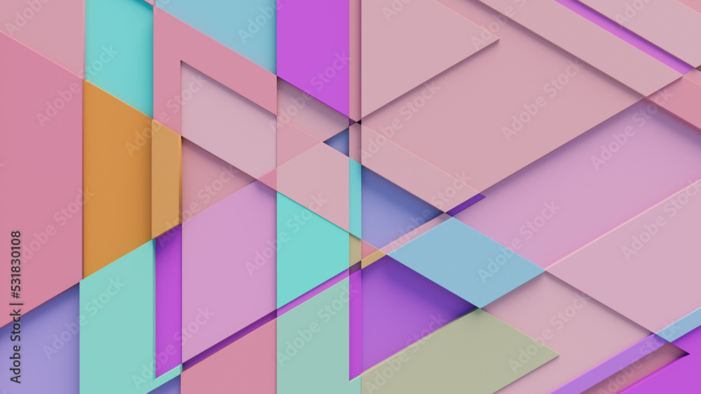 Pastel Colored Tech Background with a Geometric 3D Structure. Clean ...