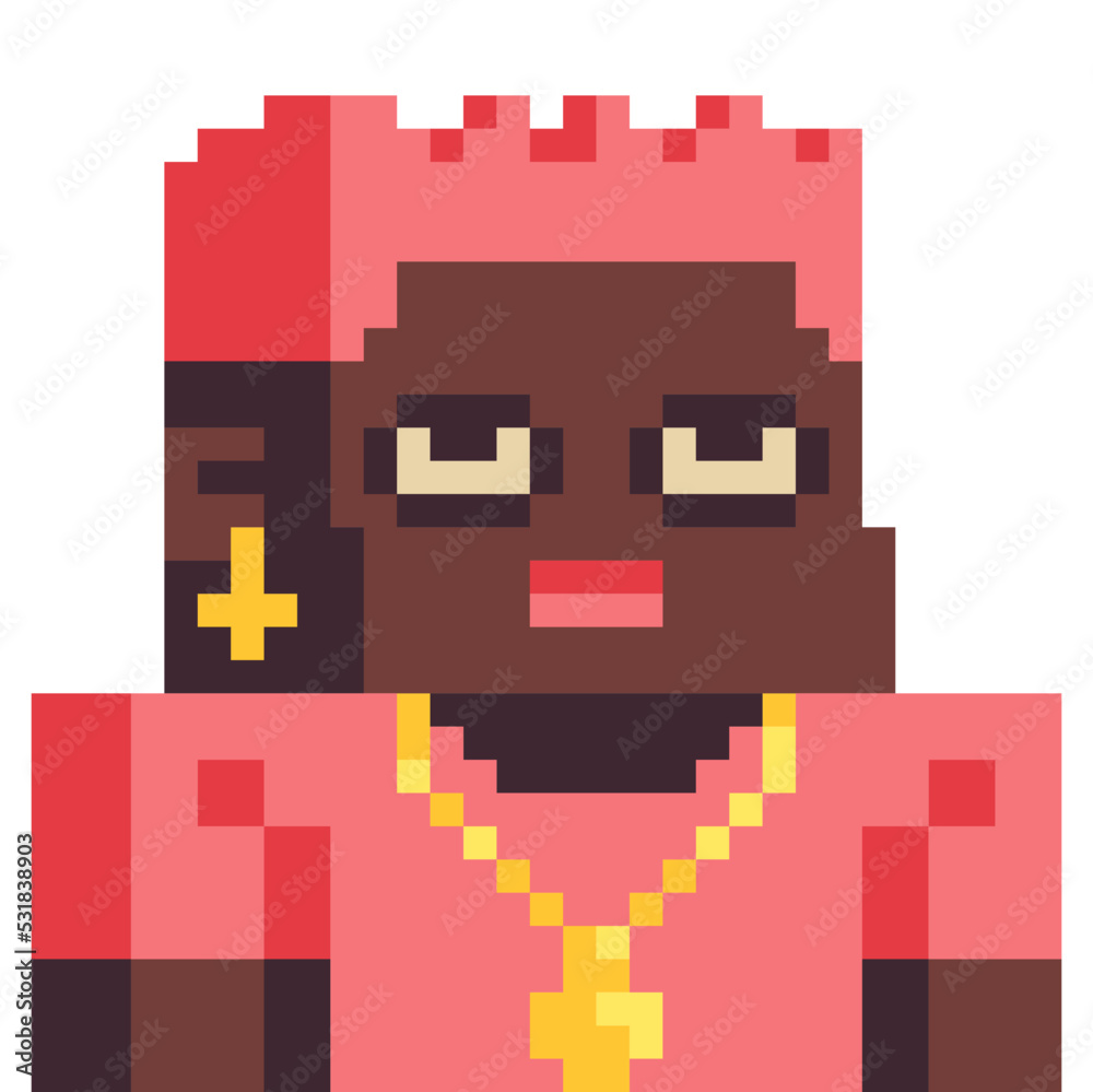 Pixel art avatar profile character. 80s video game sprites. Man, cool ...