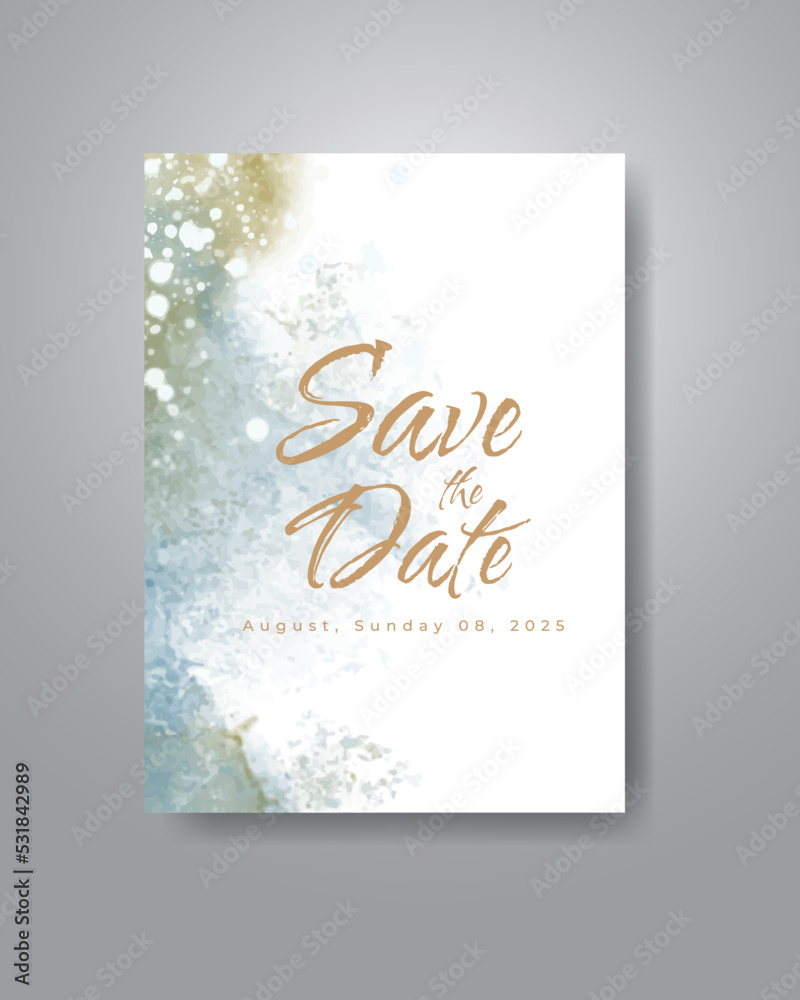Save the date with watercolor background. Design for your invitation ...