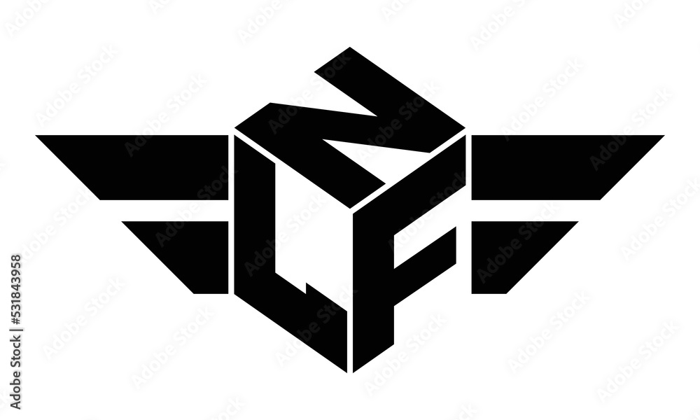 NLF three letter gaming logo in polygon cube shape logo design vector ...