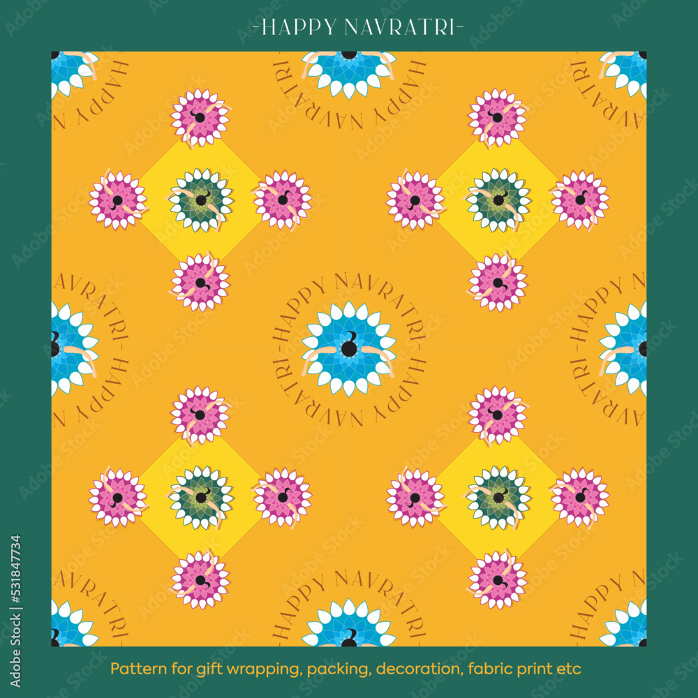 Happy Navratri. Navratri Garba Dance Top Seamless Pattern. Top View ...