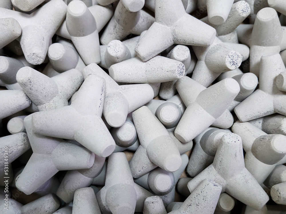 Concrete tetrapod breakwaters. Tetrapod model, design concept. Stock ...