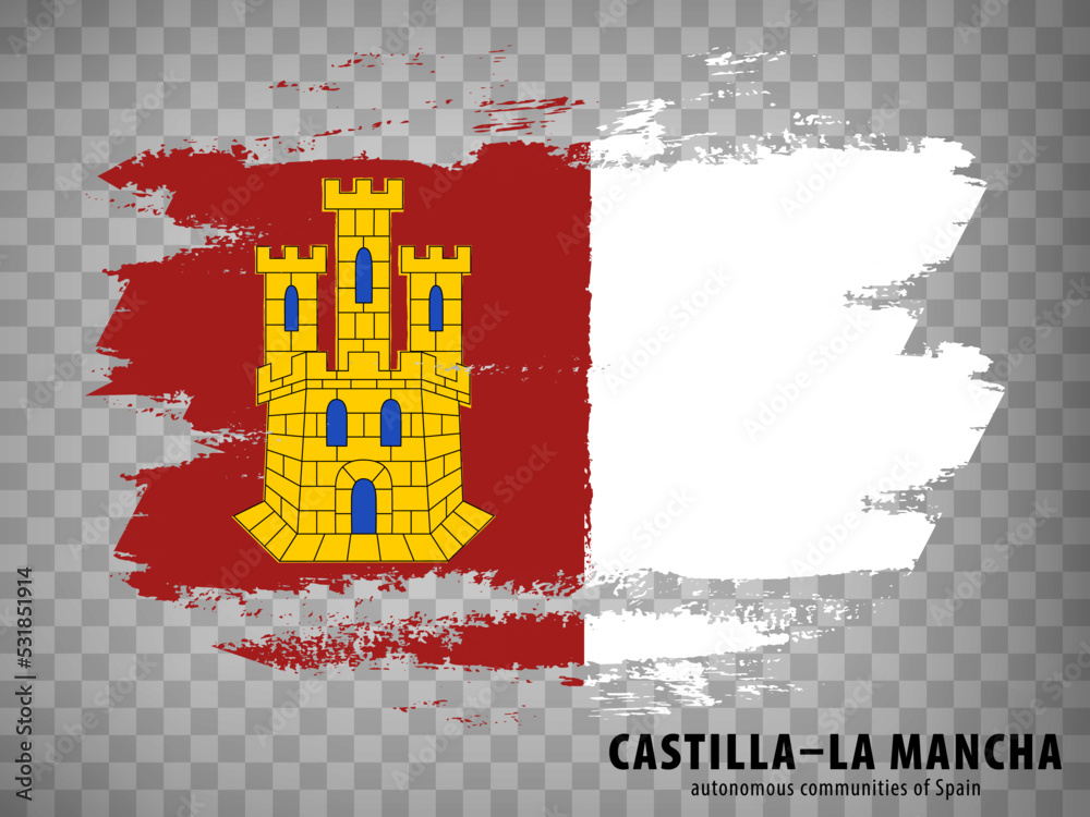 Flag of Castilla–La Mancha brush strokes. Flag Castile La Mancha on ...