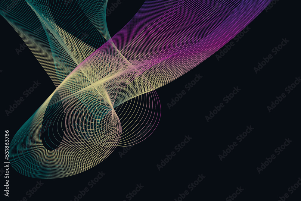 Abstract Waving Particle Line Background Design. Abstract wave ...