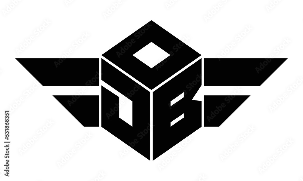 ODB three letter gaming logo in polygon cube shape logo design vector ...