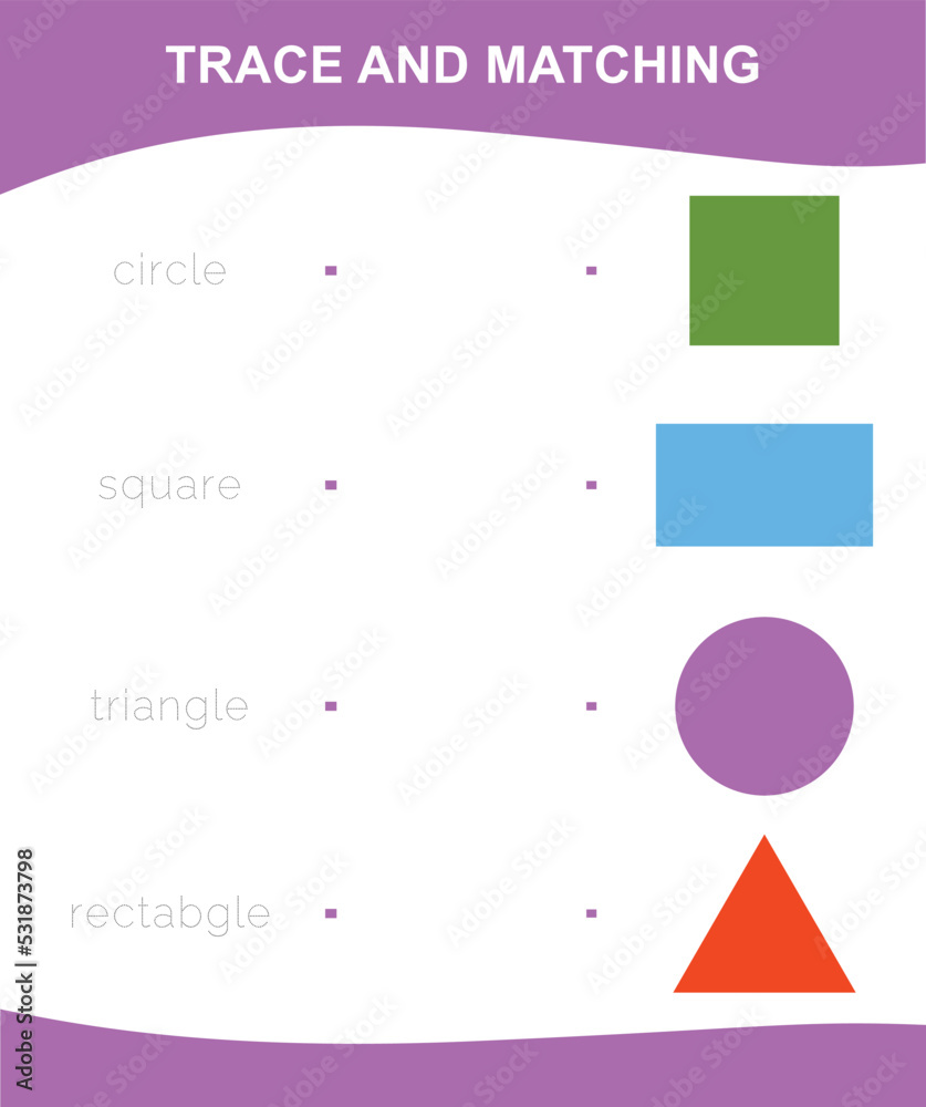 Printable worksheet trace and matching words with images. Educational ...