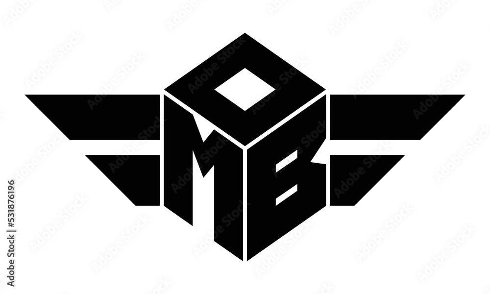 OMB three letter gaming logo in polygon cube shape logo design vector ...