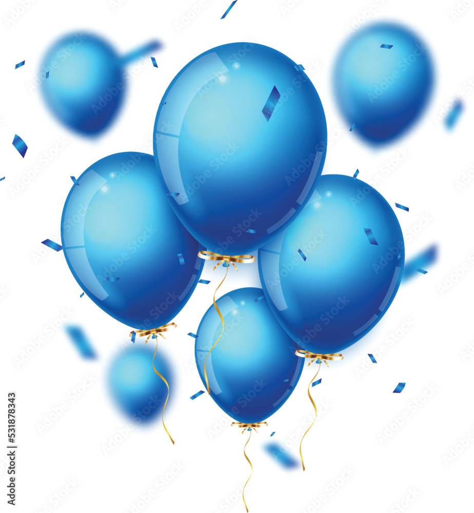 Happy Birthday Blue Balloons Clip Art