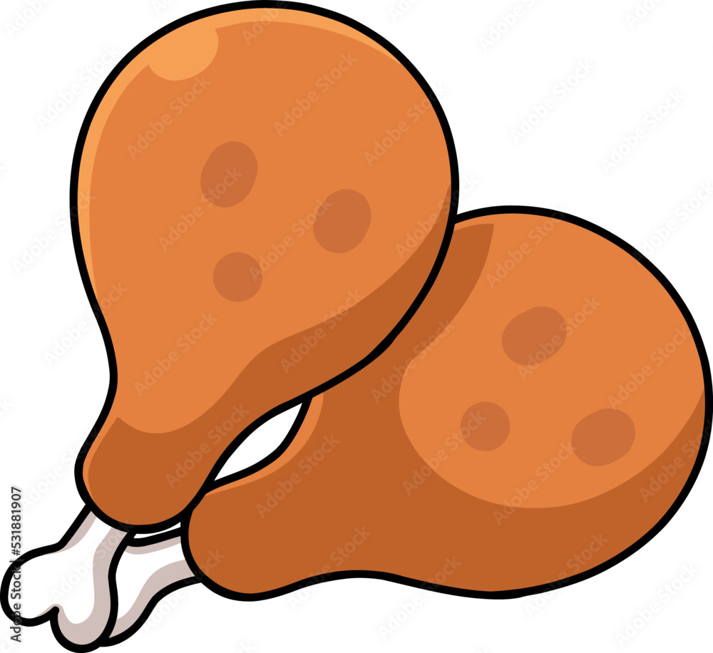 Cooked Chicken Leg Cartoon