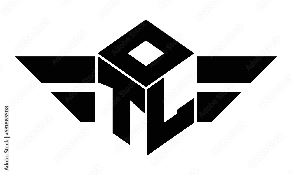 OTL three letter gaming logo in polygon cube shape logo design vector template. wordmark logo ...
