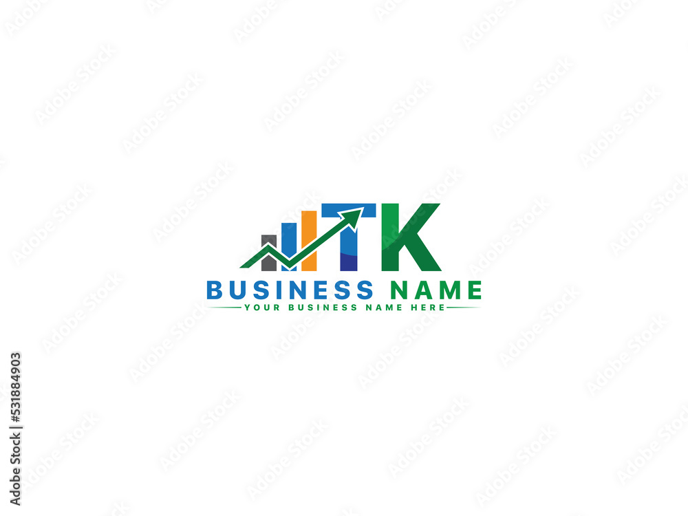 Abstract Finance TK t k Logo, Premium Colorful Tk kt Logo Letter Design ...