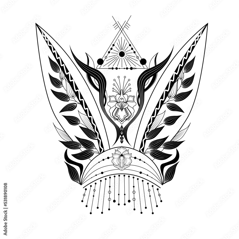 Stockvector Mystical items icon. Esoteric, boho mystical hand drawn ...