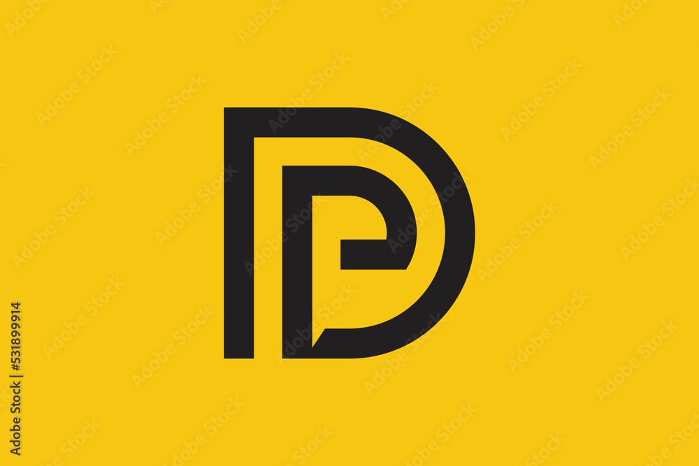 Minimal DP logo. Icon of a PD letter on a luxury background. Logo idea ...