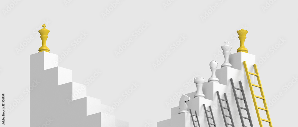 Chess piece ideas with ladders and goals of future marketing leaders ...