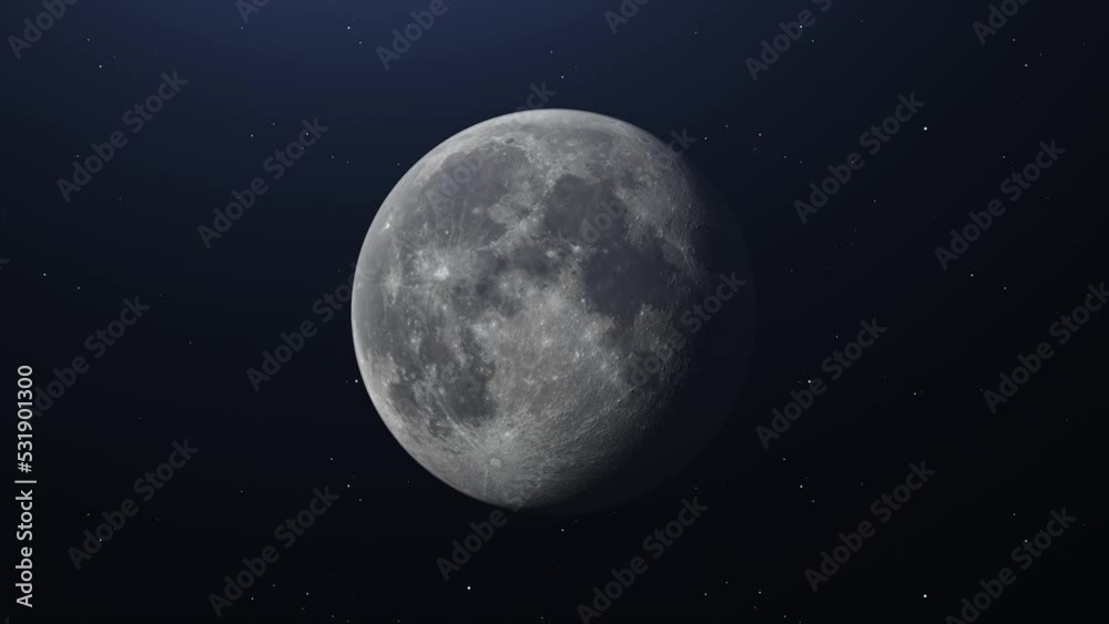 Vidéo Stock Cinematic zoom in of Moon in Space with bright and dark ...