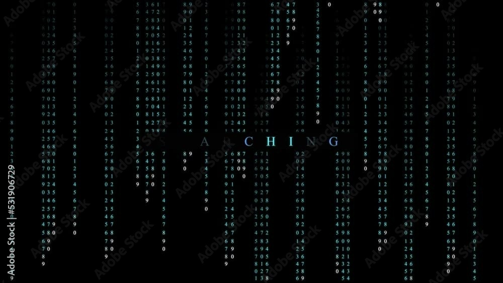 Binary Code Matrix, Black and Blue Digital Background with Moving Numbers. Digital Age Concept ...