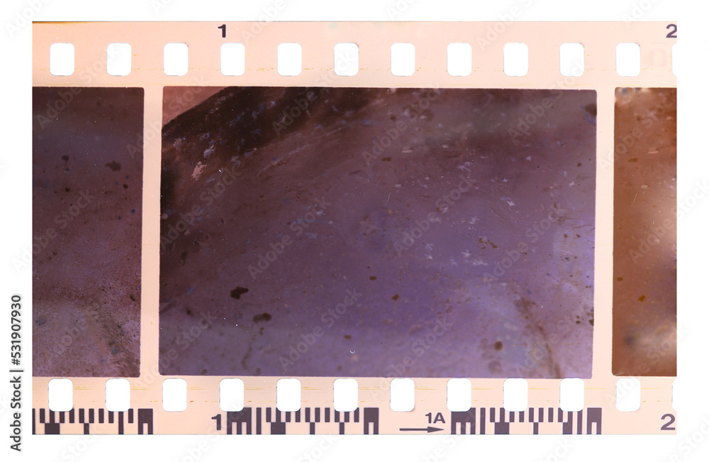Photo & Art Print Strip of old, worn and bad developed color celluloid ...