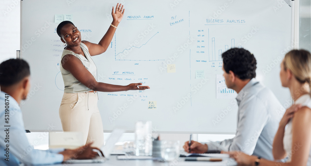 Presentation Business Meeting Or Black Woman Leader On Whiteboard For Presentation Business Meeting Or Black Woman Leader On Whiteboard For