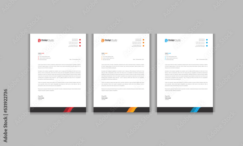 Abstract Letterhead Design Modern Business Letterhead Design Template ...