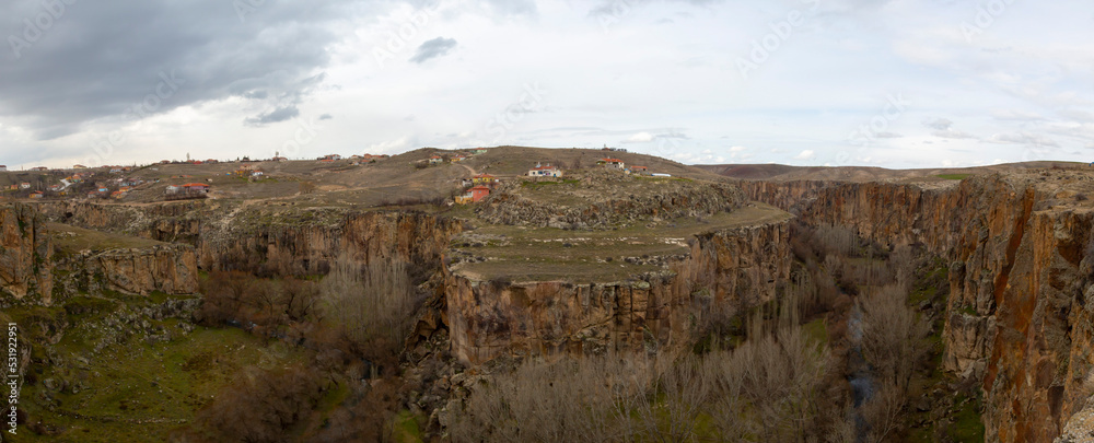 Ihlara Valley in Cappadocia. Ihlara Valley (Peristrema Monastery) or ...