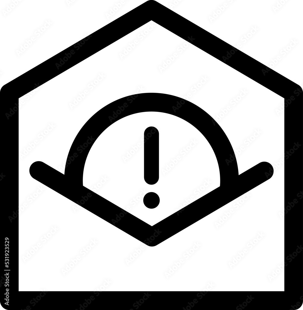 Dangerous message. Email error vector logo icon. Envelope with ...