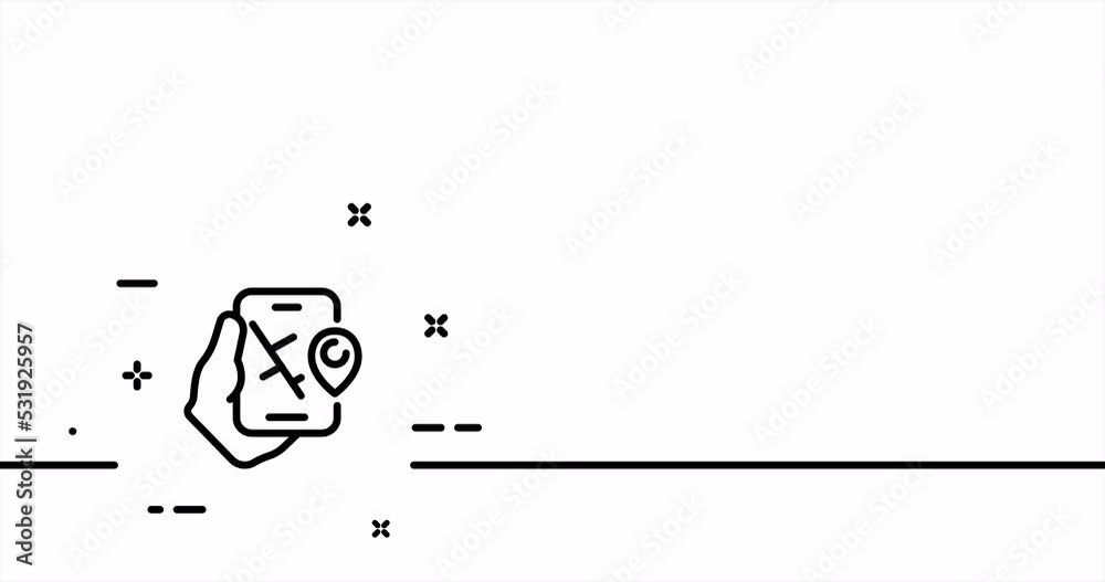 Navigator in the phone. Geolocation, navigation equipment, gps, pointer ...