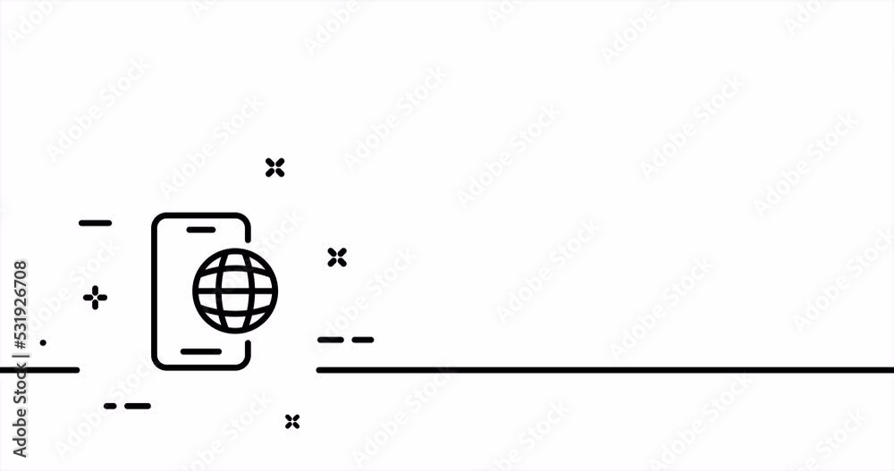 Phone with globe. Phone, handset, calls all over the planet ...