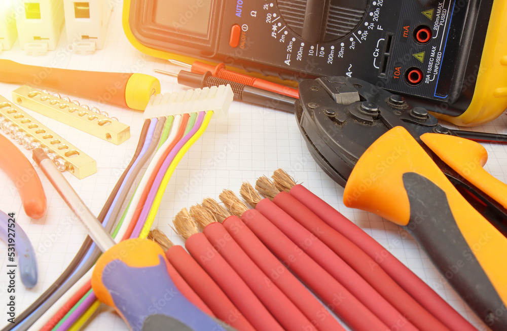 Electrical tools and materials for the installation of an electrical ...