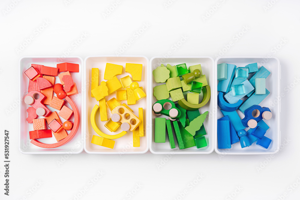 Educational games for Colors sorting. Red, yellow, green and blue ...