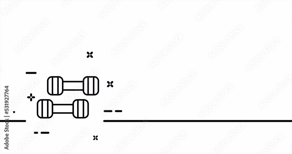 Dumbbell. Physical exercise, muscles, biceps, sports, rocking chair ...