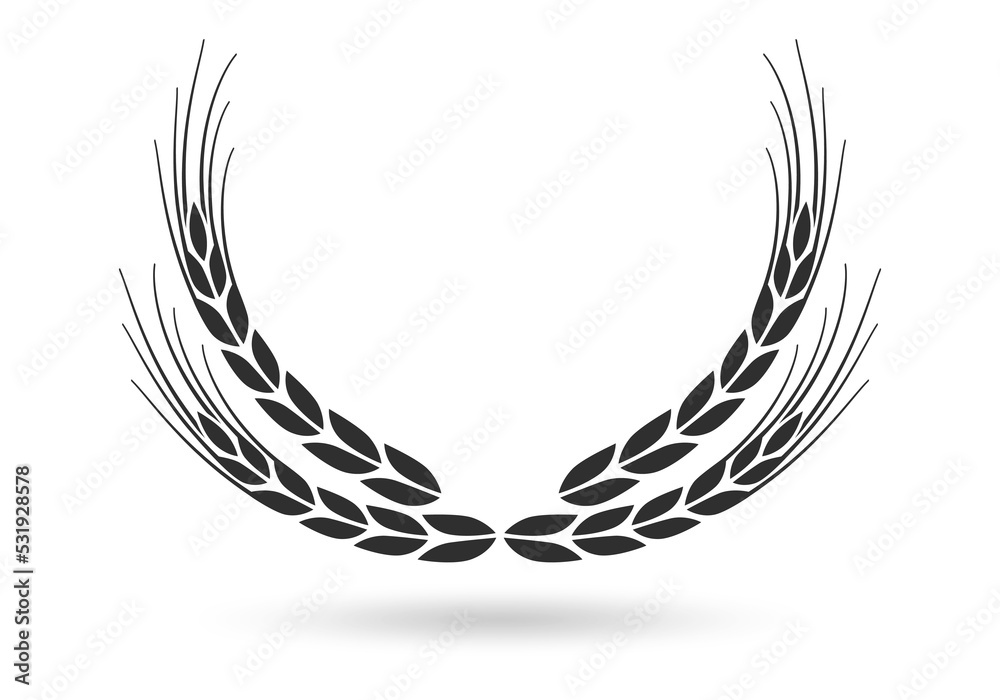 Laurel wreath icon. Award, winner or victory design element. Wheat ...