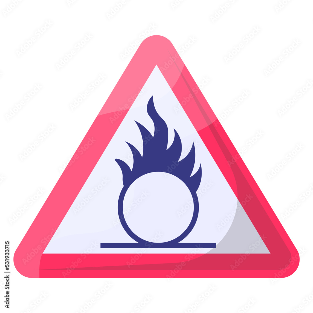 Oxidizing red triangle Concept Vector Icon Design, Modern traffic guide ...