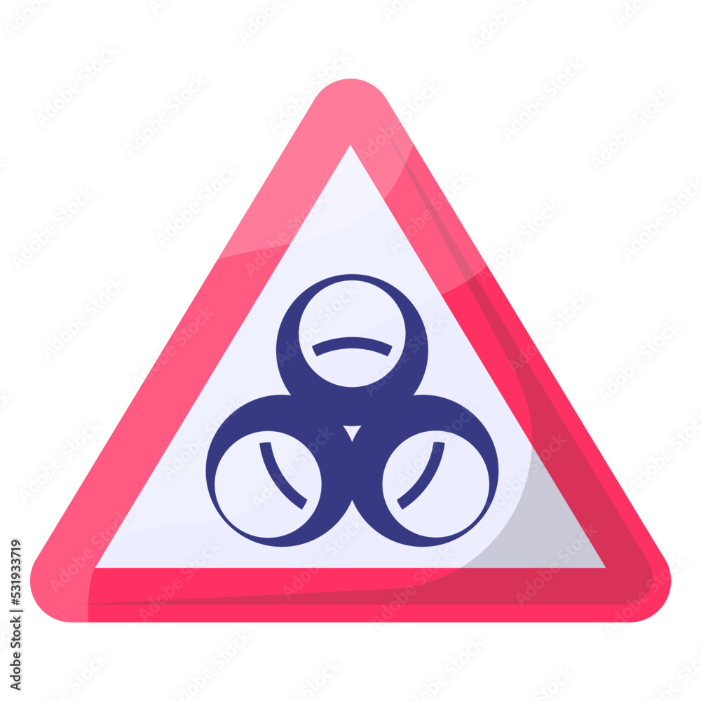 Bio hazard Red Triangle Concept, Health Hazard Vector Icon Design ...