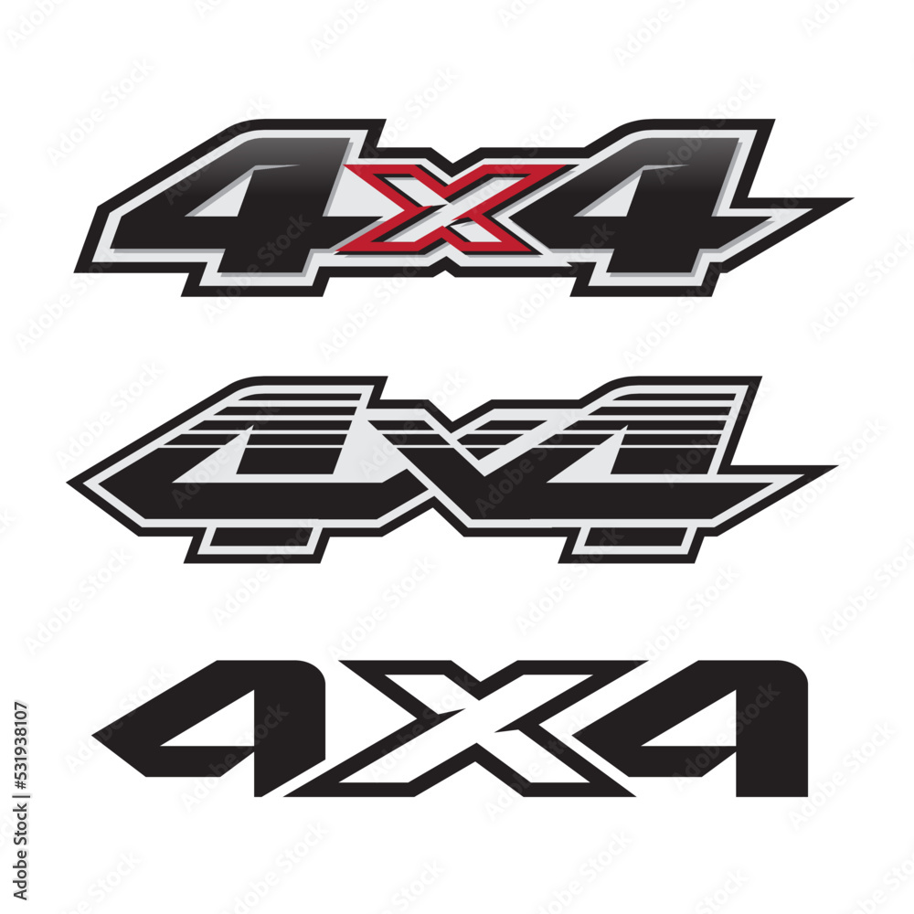 4x4 logo for 4 wheel drive truck and car graphic vector. Design for ...