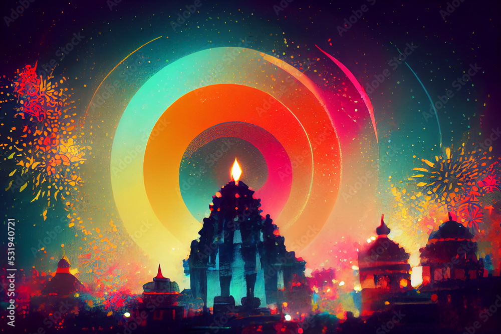 Digital 3d illustration of Diwali, the festival of lights. Stock ...