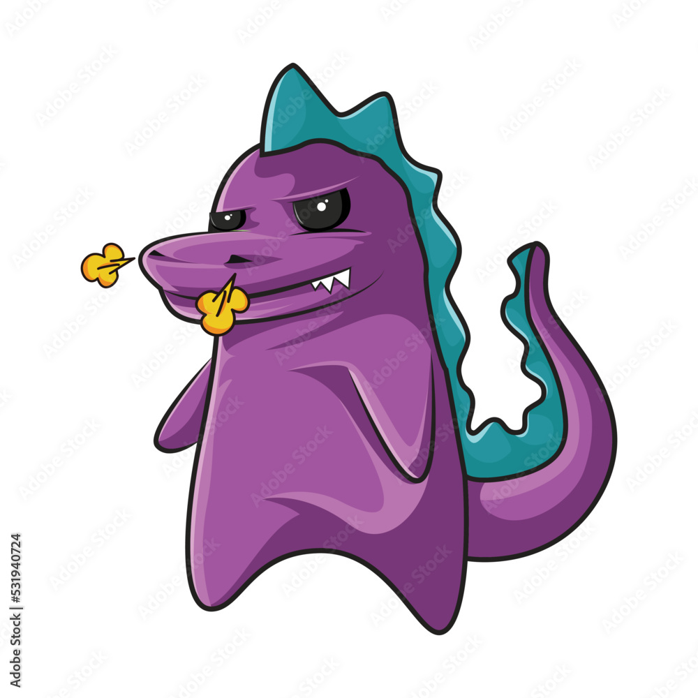 godzilla cartoon illustration Stock Vector | Adobe Stock