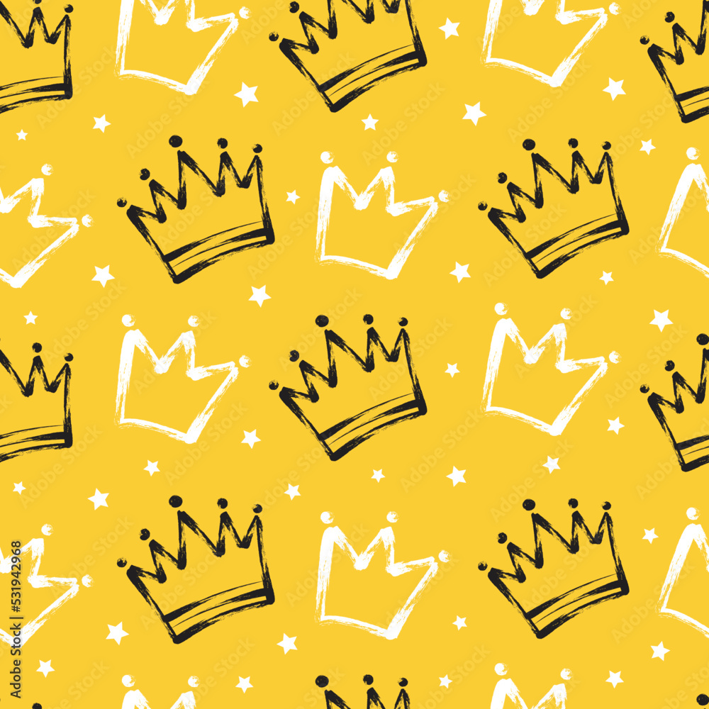 Crowns Seamless pattern. Cute baby and little princess textures ...