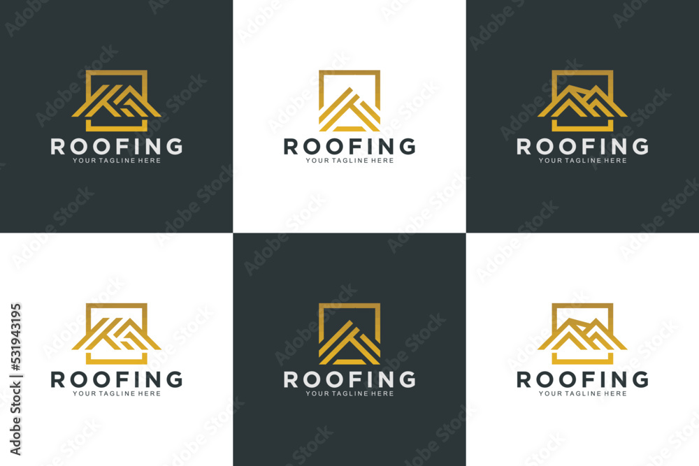 collection of roof logo design inspiration for houses, buildings ...