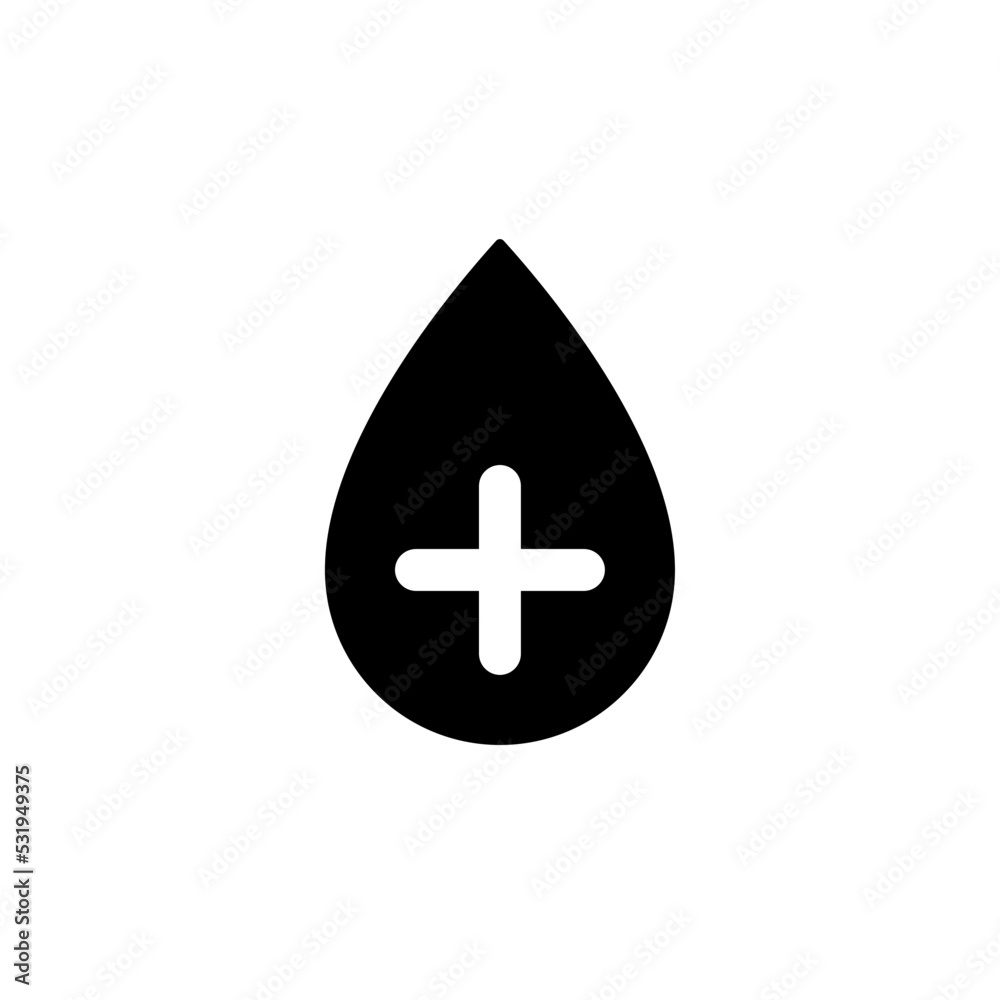 Positive blood type black glyph ui icon. Laboratory test. Blood ...