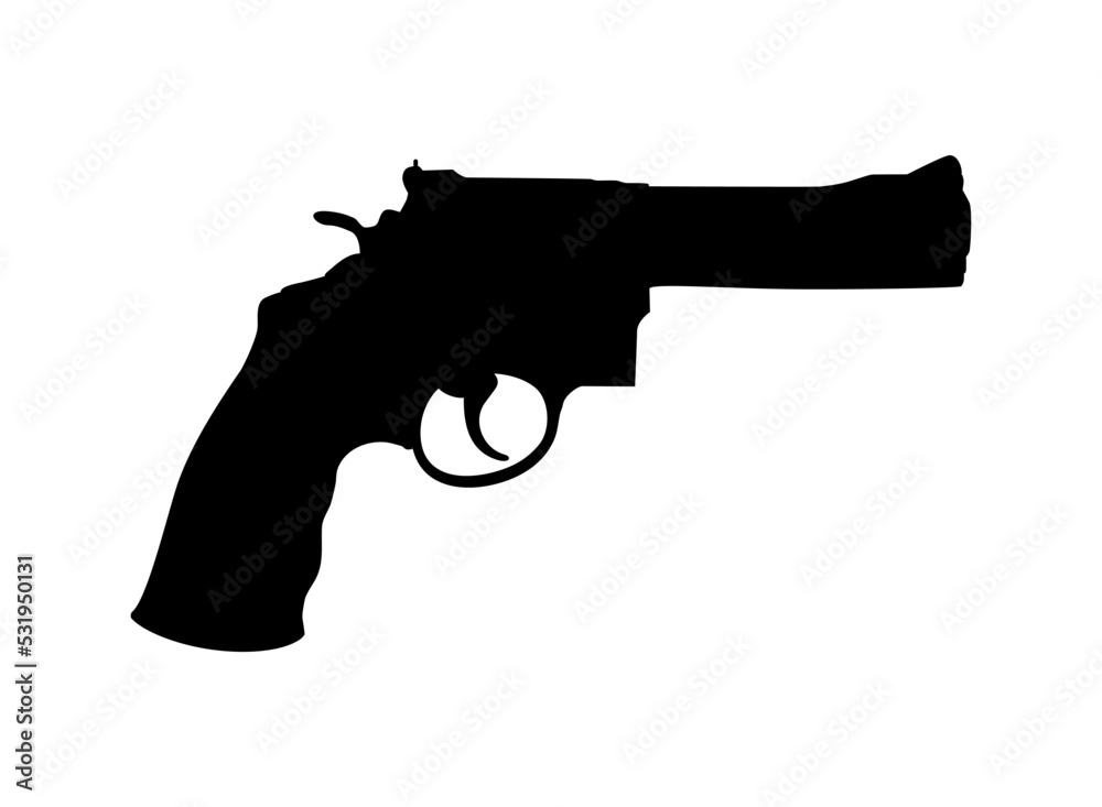 Silhouette of Gun (Pistol) for Logo Gram, Art Illustration, Pictogram ...
