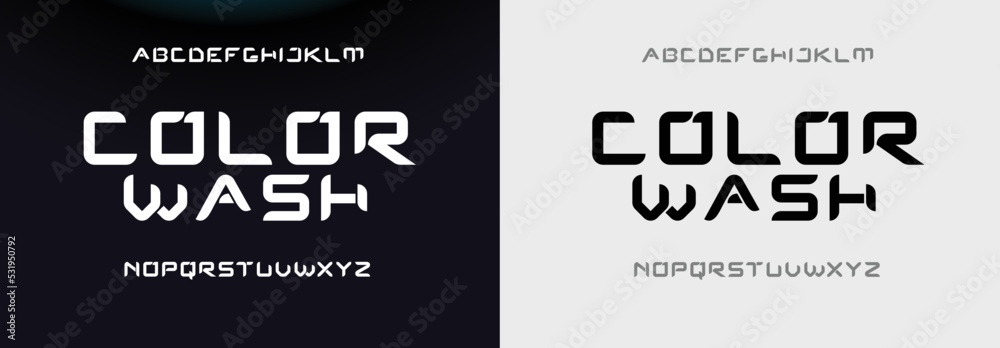 COLOR WASH Sports minimal tech font letter set. Luxury vector typeface ...
