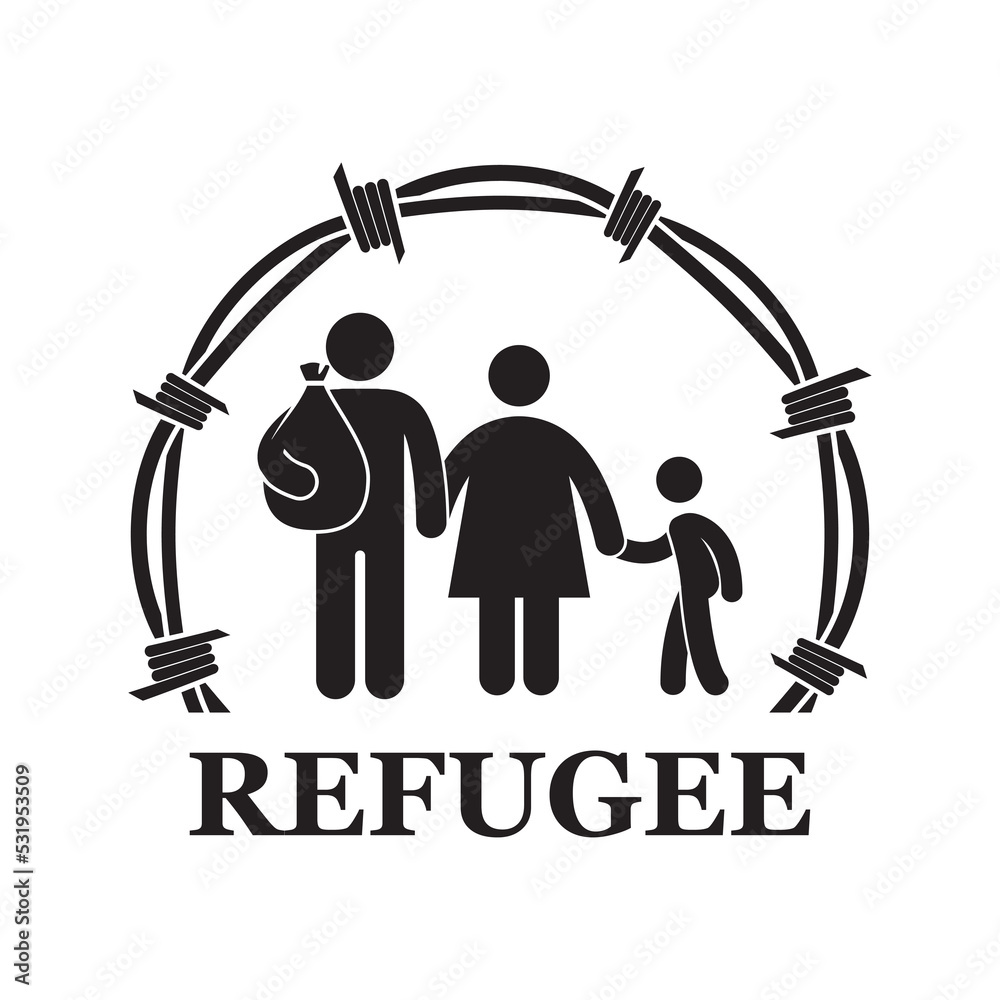 Refugee icon symbol isolated on white background vector illustration ...