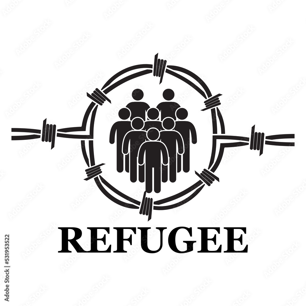 Refugee icon symbol isolated on white background vector illustration ...