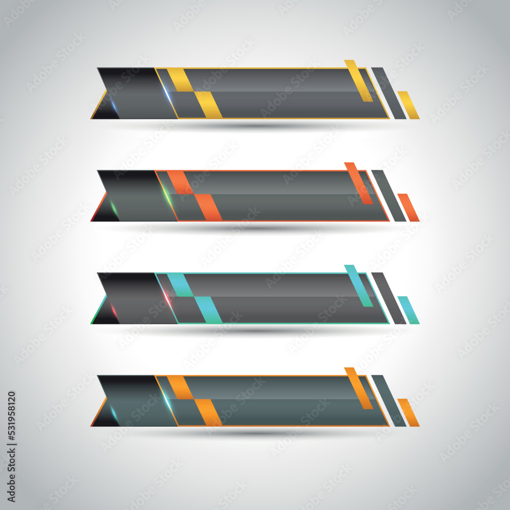 Modern lower third template in four colors Stock Vector | Adobe Stock