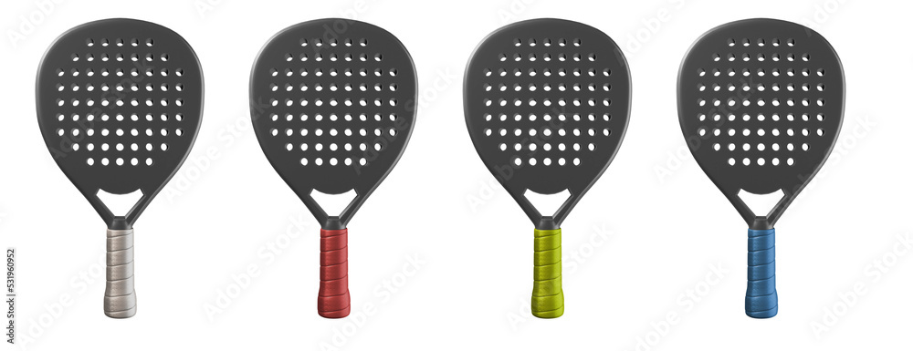 Poster set of padel rackets on transparent background – Wall Art ...