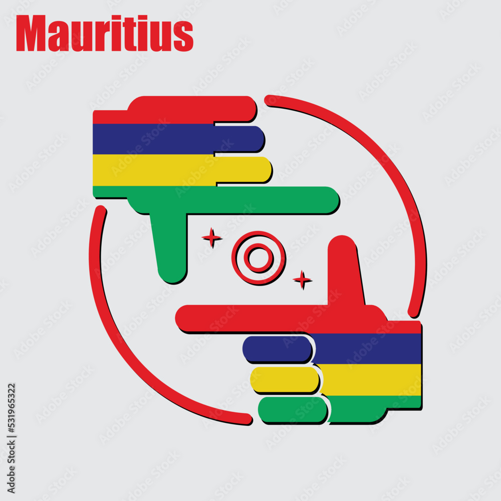 logo of the photographer design made from the flag of Mauritius ...